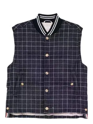 Thom Browne Down-filled Snap-front Gilet - Blue