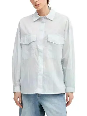 BENETTON Striped Flap-pocket Shirt - Blue