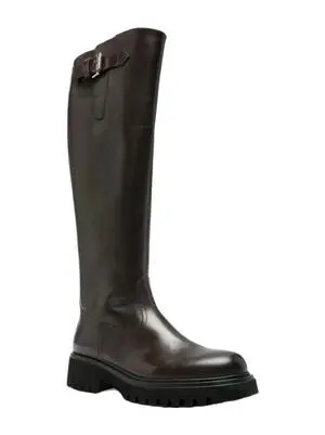 GUGLIELMO ROTTA Buckle-detail Ridged-sole Boots - Brown