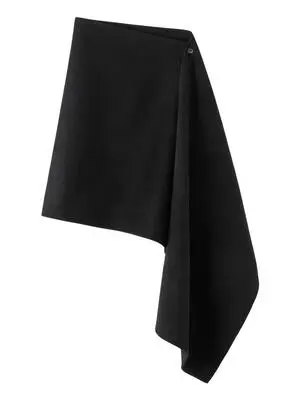 Almada Label Button-fastening Asymmetric Cape - Black