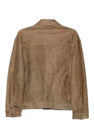 SALVATORE SANTORO Suede-finish Chest-pocket Jacket - Brown