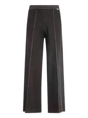 FRACOMINA Chevron-knit Palazzo Trousers - Brown