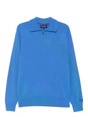 MC2 SAINT BARTH Half-zip Cashmere Sweater - Blue