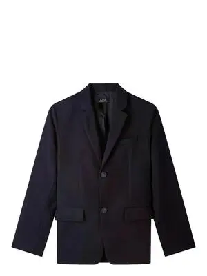 A.p.c. Harry Single-breasted Wool Jacket - Blue