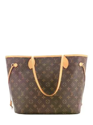 LOUIS VUITTON Neverfull Nm Monogram Canvas Mm Tote Bag Brown