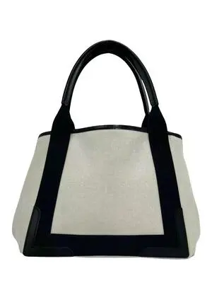 Balenciaga 2000-2026 Canvas Navy Cabas Xs Satchel - Brown