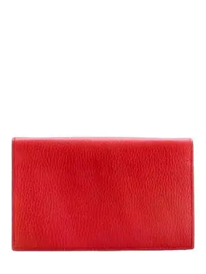 Gucci Interlocking Wallet On Chain Leather Crossbody Bag - Red