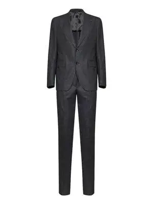 Tagliatore Houndstooth Single-breasted Suit - Grey