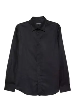 Emporio Armani Monogram-jacquard Shirt - Blue