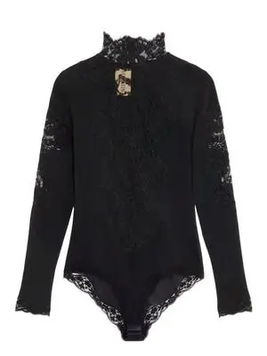 Valentino Garavani Jersey Bodysuit With Lace - Black