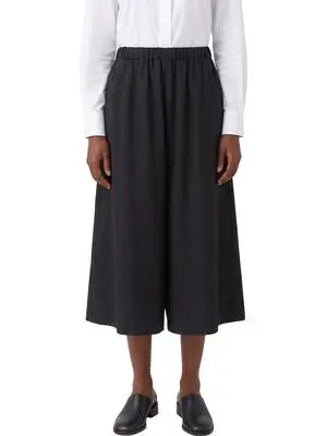 Comme Des Garçons Wool Wide-leg Trousers With High Elasticated Waist - Black