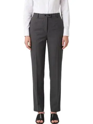JIL SANDER High-waisted Slim Fit Pants In Wool And Mohair