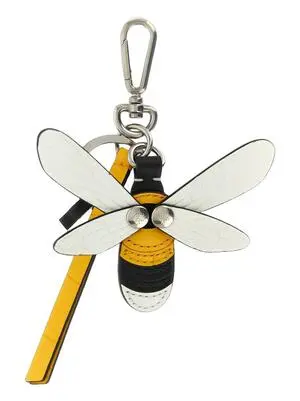 Mulberry Bumblebee Calfskin Leather Keychain With Snap Hook - Multicolor