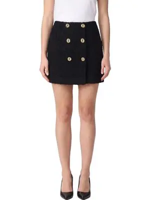 BALMAIN High-waisted Cotton-blend Pencil Mini Skirt With Buttons
