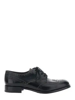 LIDFORT Smooth Leather Wingtip Brogue Derby Shoes
