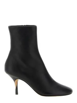 Jacquemus Collant Lambskin Leather Ankle Boots With Stiletto Heel And Round Toe - Black