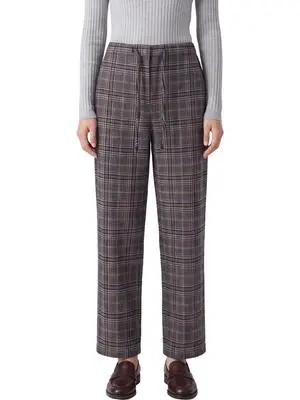 MAX MARA Prince Of Wales Virgin Wool Wide-leg Pants