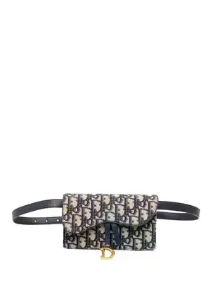 Dior 2019 Oblique Canvas Saddle Belt Bag - Blue
