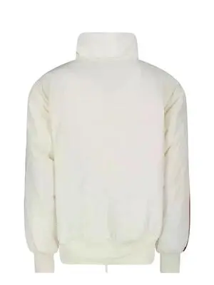 Adidas Logo-embroidered Stripe-detail Sweatshirt - Neutrals
