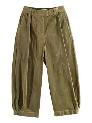 AMOMENTO Pleated Corduroy Trousers - Green