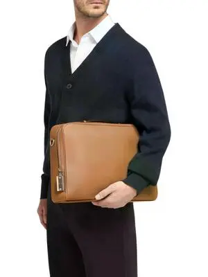 AVITEUR Prism-clasp Briefcase - Brown