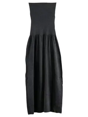 AMOMENTO Strapless Gathered-waist Maxi Dress - Grey
