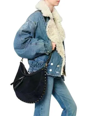 Isabel Marant Étoile Oskan Soft L Suede Bag - Black