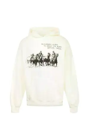 ONE OF THESE DAYS Return Again Graphic-print Hoodie - Neutrals