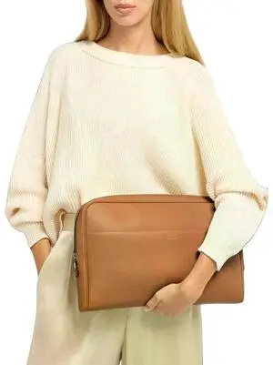 AVITEUR Leather Laptop Case - Brown