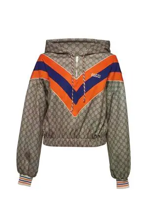 GUCCI Monogram-print Quarter-zip Hoodie