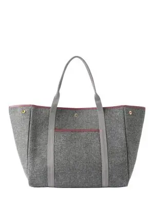 RUE DE VERNEUIL Traversée Large Leather And Webbing-trimmed Felt Tote