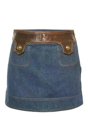 SANDRO Leather-insert Mini Skirt