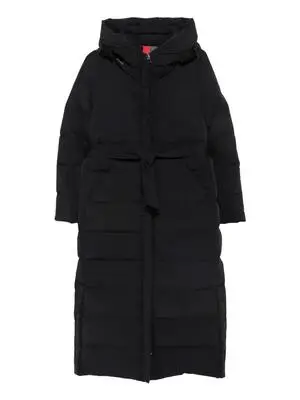 SEA WING Hooded Belted Coat - Black