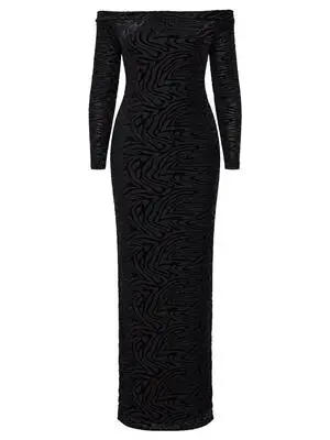 ROSIE BILLINGTON Sahara Off The Shoulder Maxi Dress - Black