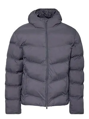 ARNE Chevron Hooded Nylon Puffer Jacket - Grey