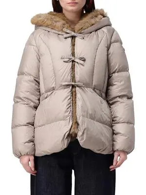Peuterey Short Quilted Nylon Puffer Jacket With Hood And A Relaxed Fit - Beige