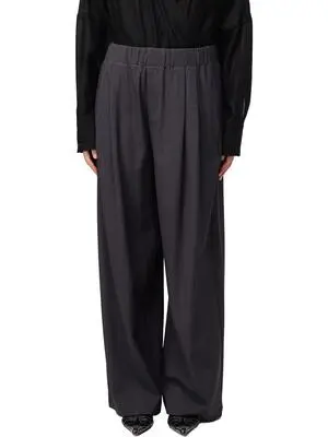 ELEH High-waisted Wide-leg Pleated Jersey Trousers - Grey