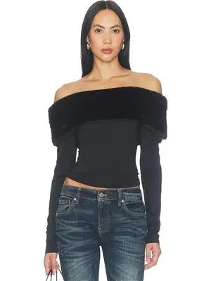Lioness Waldorf Off Shoulder Top - Black