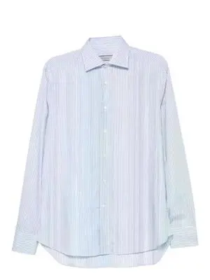 Canali Striped Long-sleeve Shirt - White