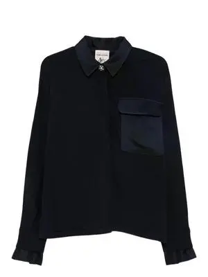 SEMICOUTURE Laetitia Patch-pocket Cardigan - Blue