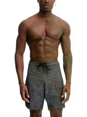 PICTURE ORGANIC CLOTHING Floral-print Drawstring Swim Shorts - Grey