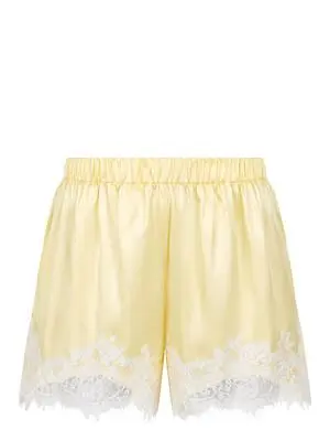 ATS THE LABEL Rosalie Lace Satin Shorts Yellow