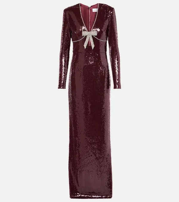 Rebecca Vallance Sequined Gown - Red