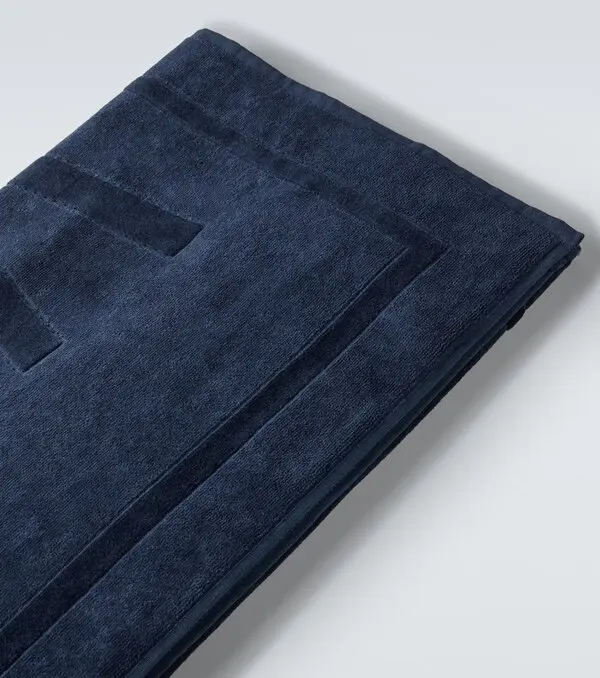 Vilebrequin Sand Logo Cotton Terry Beach Towel - Blue