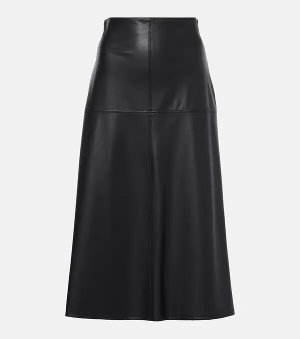 Max Mara Scilli Coated Jersey Midi Skirt
