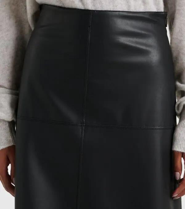 Max Mara Scilli Coated Jersey Midi Skirt
