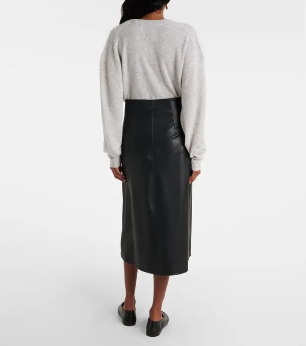 Max Mara Scilli Coated Jersey Midi Skirt