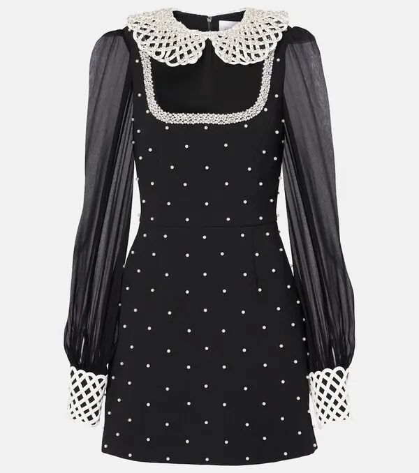 Rebecca Vallance Alivia Embellished Crepe Mini Dress