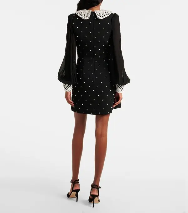 Rebecca Vallance Alivia Embellished Crepe Mini Dress