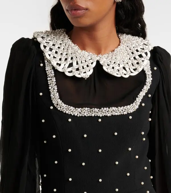 Rebecca Vallance Alivia Embellished Crepe Mini Dress